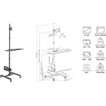 Equip Single Monitor Mobile Workstation 17"-32" monitor számítógép ...